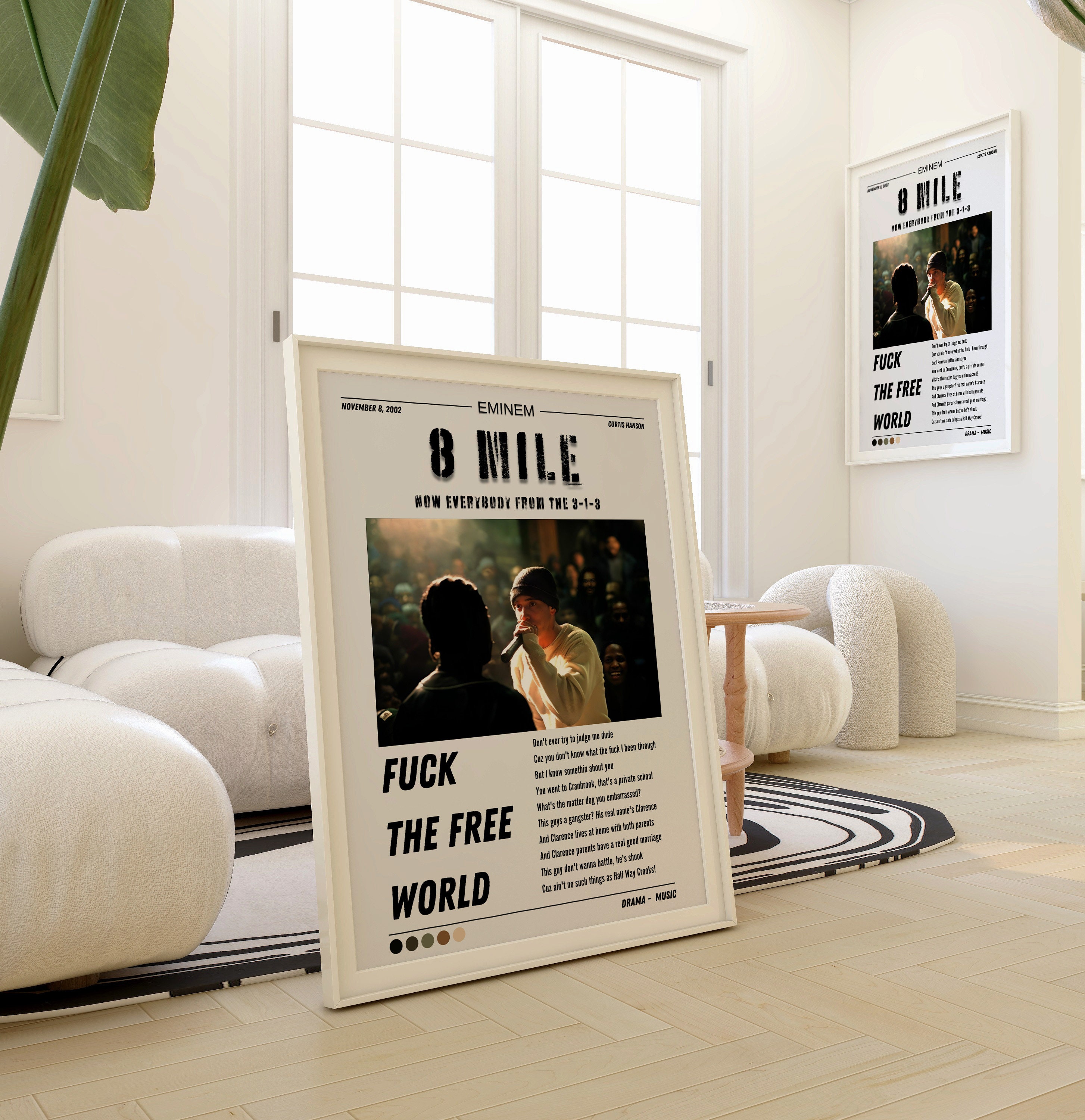 8 Mile Movie Poster, Vintage Movie Wall Art, Eminem Movie, Slim Shady ...