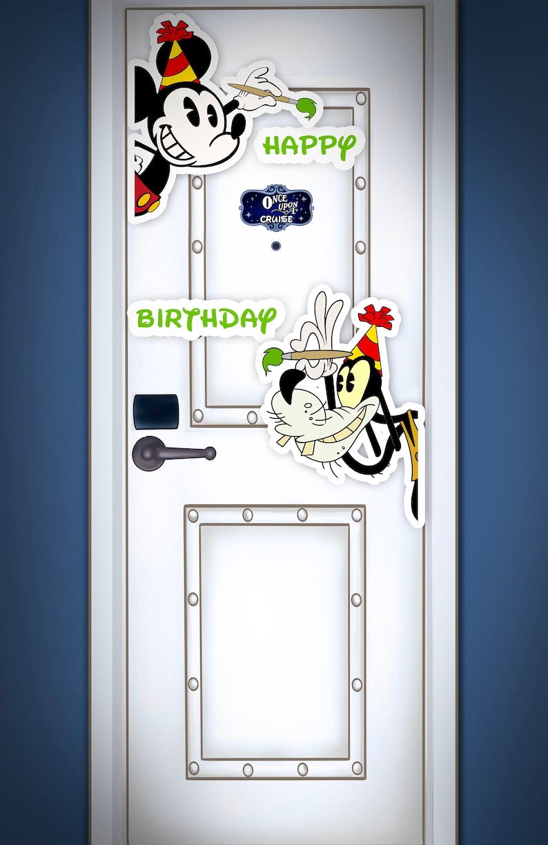 Disney Inspired Birthday Mickey & Goofy Magnets Large Painted - Etsy
