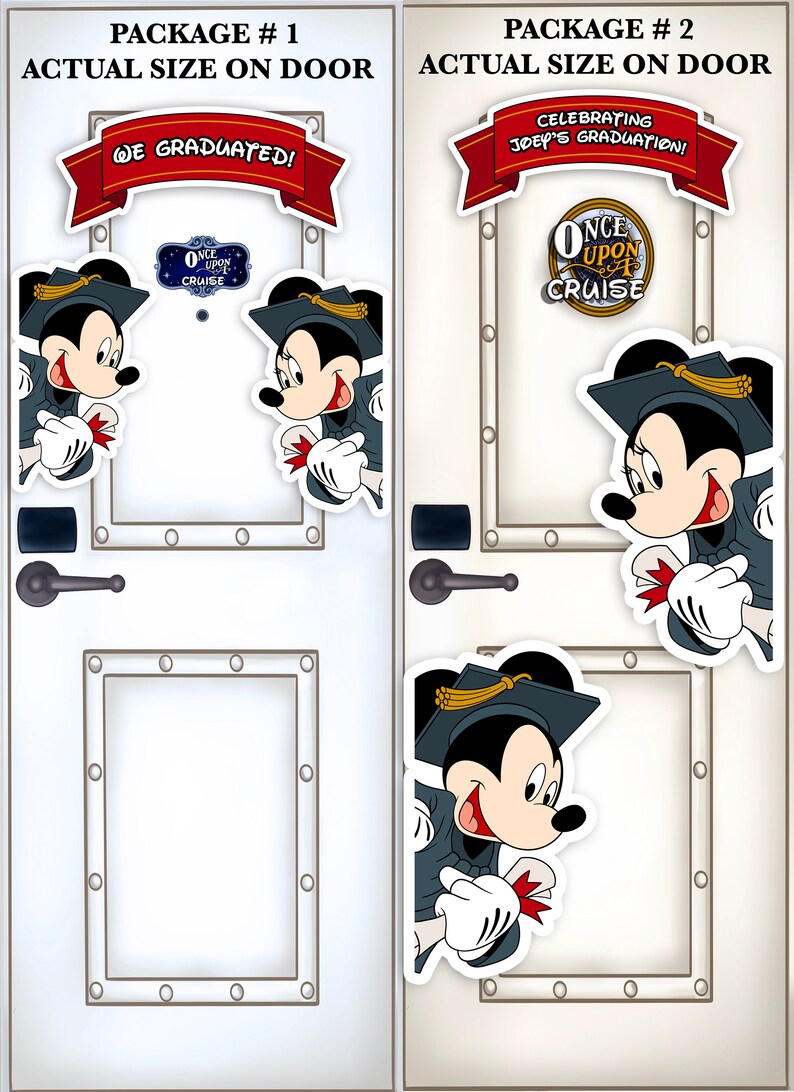 Disney Inspired Graduation Mickey & Minnie Large Painted - Etsy