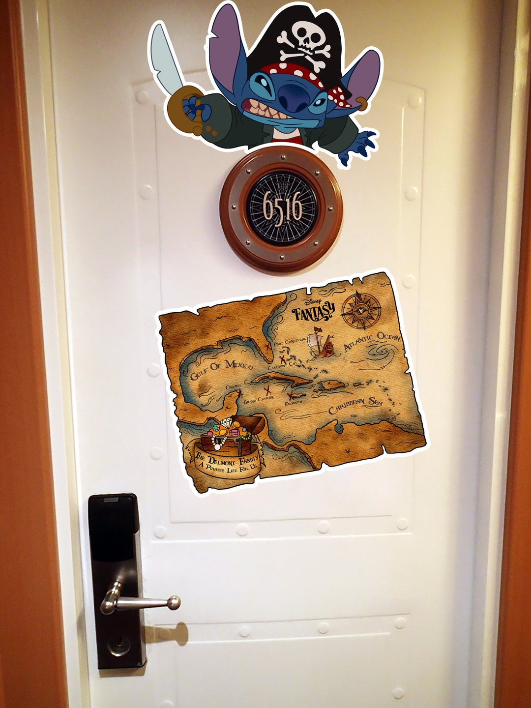 Disney Inspired Pirates of the Caribbean Pirate Map Magnet Personalized ...