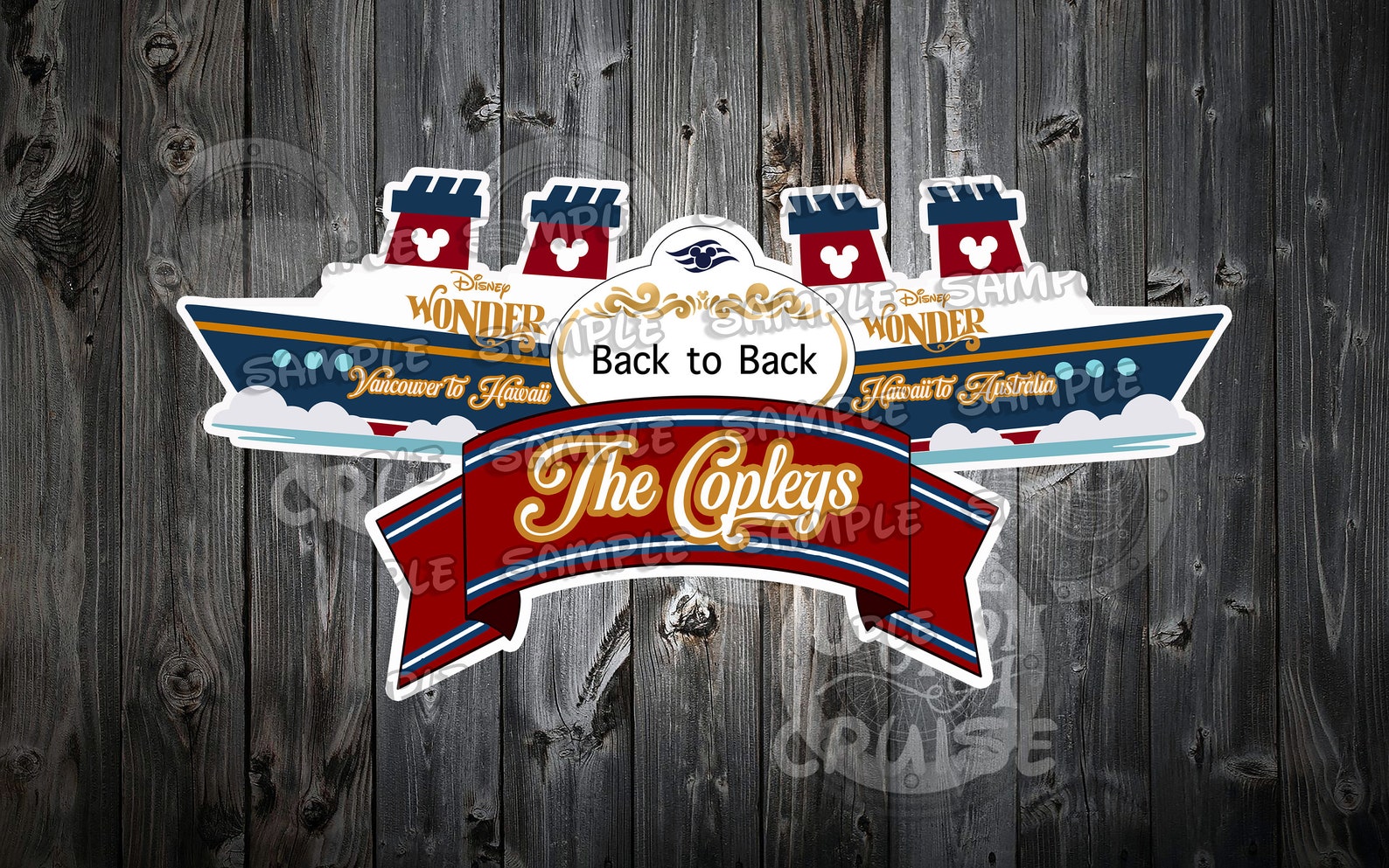 Personalized Large Disney Cruise Ship Back to Back Cruise Inspired ...