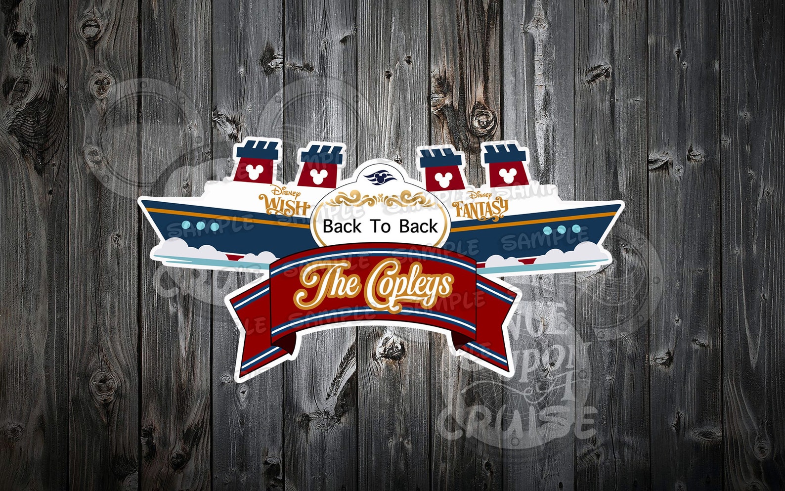 Personalized Large Disney Cruise Ship Back to Back Cruise Inspired ...
