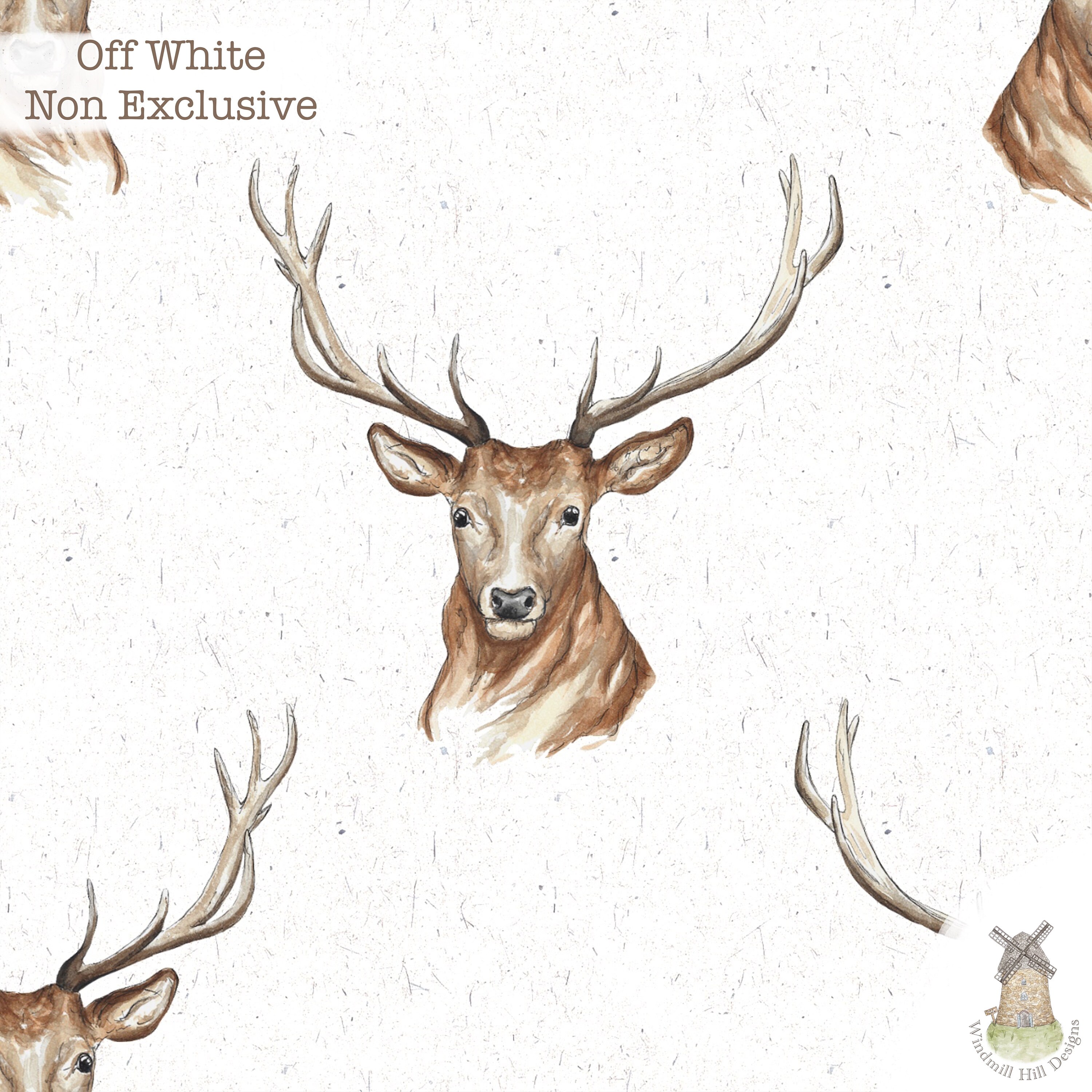 Winter Stag 9.99cm X 9.99cm 300dpi Digital Seamless Design Repeat ...