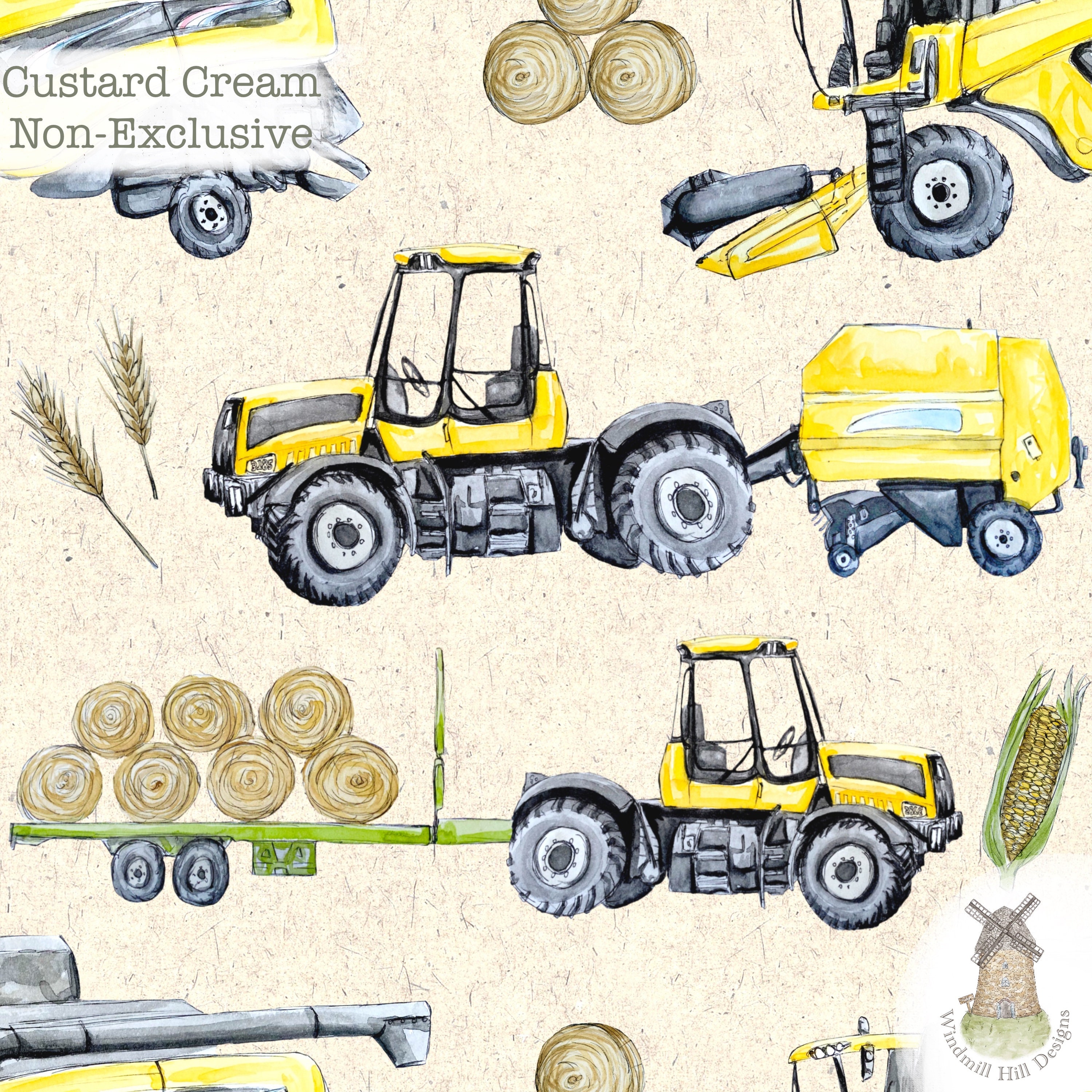 Making Bales Tractor and Hay Bales Seamless Non-exclusive Design. - Etsy