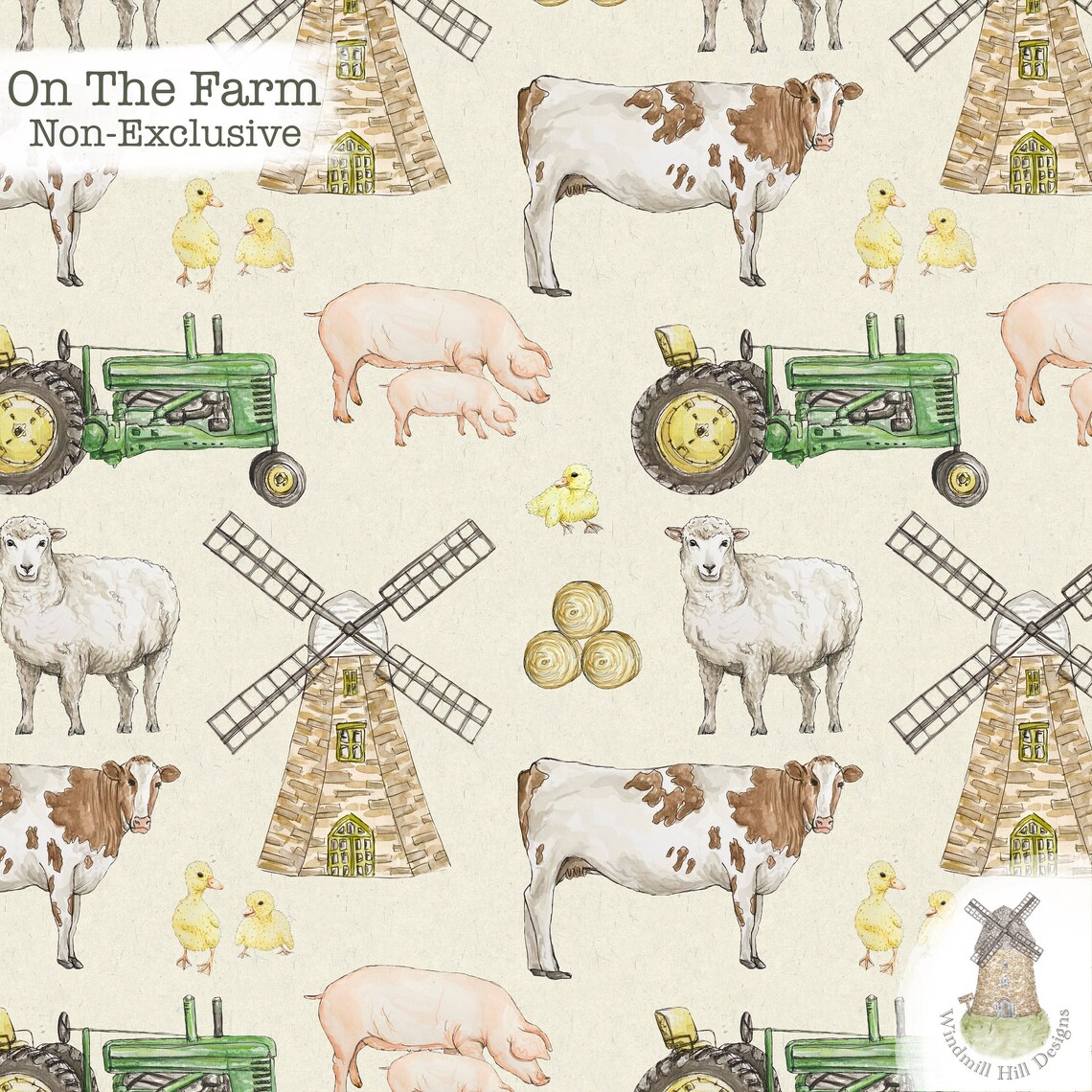 Farm Animals Seamless Fabric Design Non-exclusive - Etsy