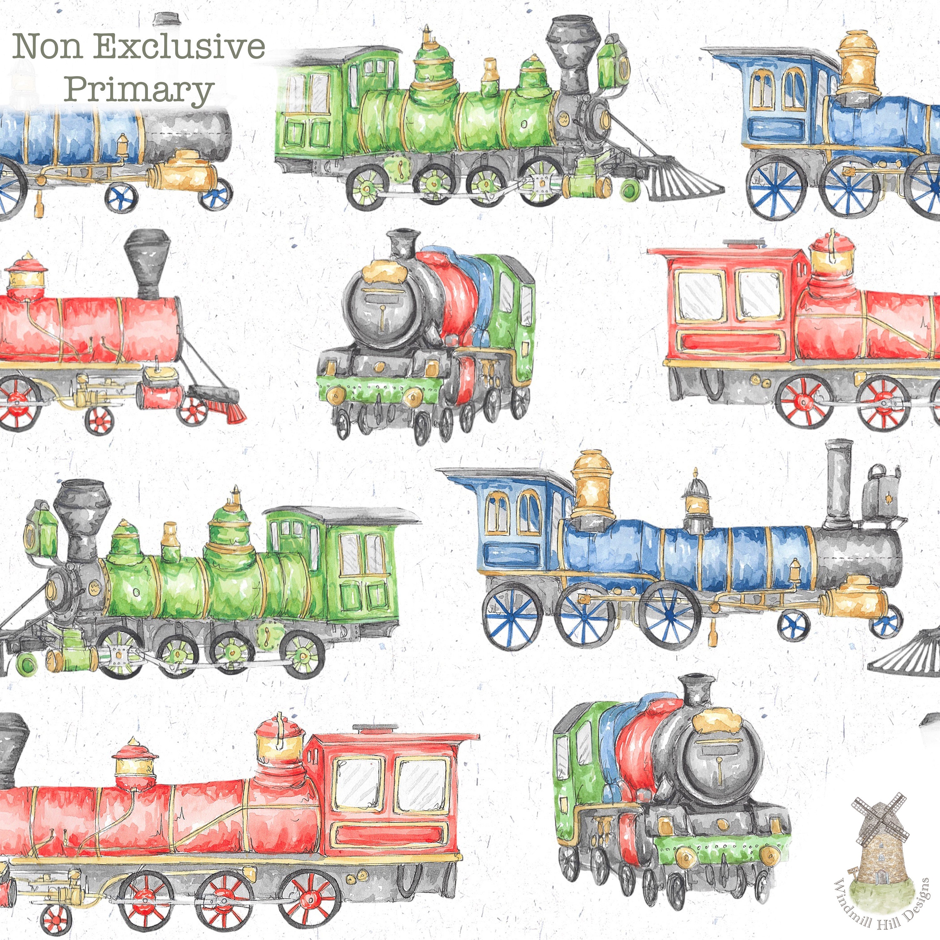 Trains Steam Train Digital Seamless Fabric Design Non Exclusive - Etsy