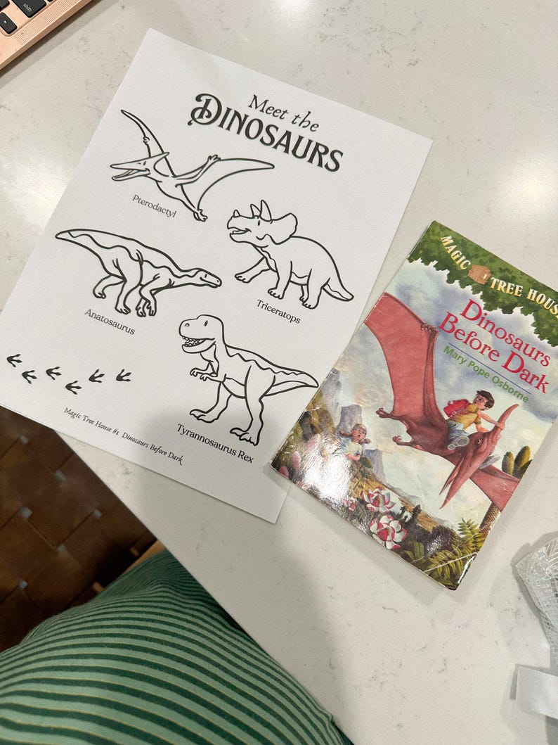 Magic Tree House Book 1 Activity - Dinosaurs Before Dark - Coloring ...