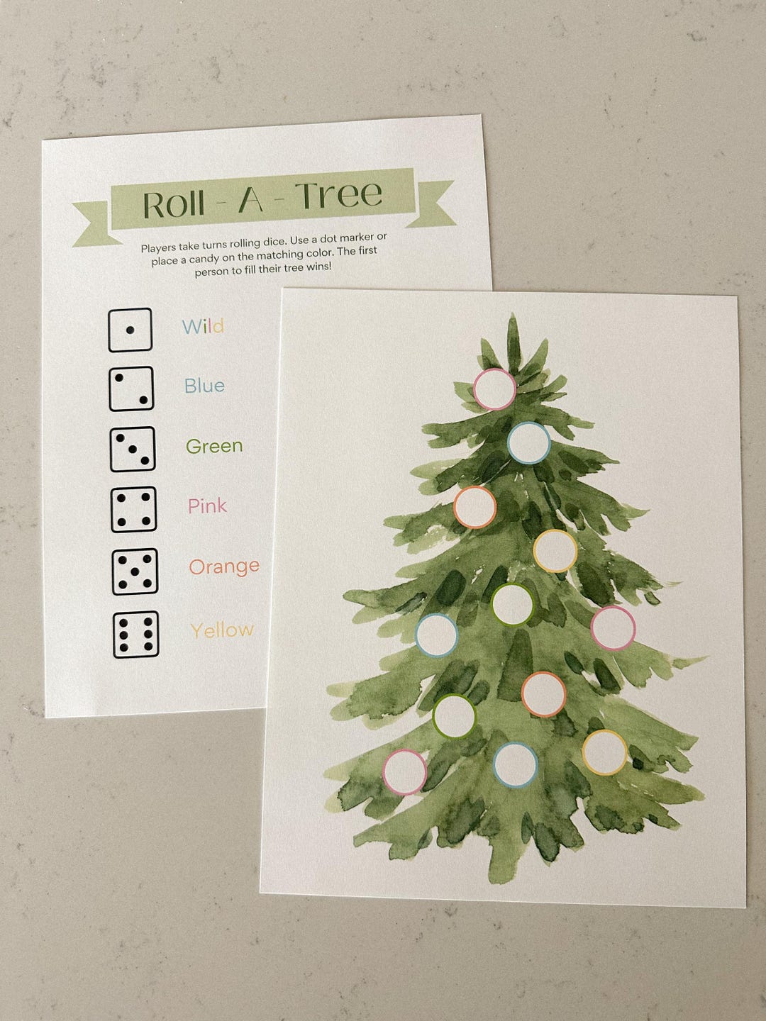 Roll-a-tree - Christmas Printable Activity for Kids- Dice Game - Etsy