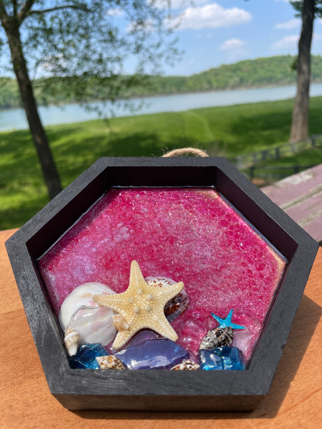 Seashell And Sea Glass Wall Art Shadow Box 3d Deep Frame Etsy