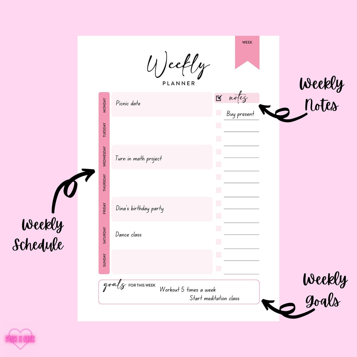 Daily Planner Printable, Weekly Planner Printable, Monthly Planner ...