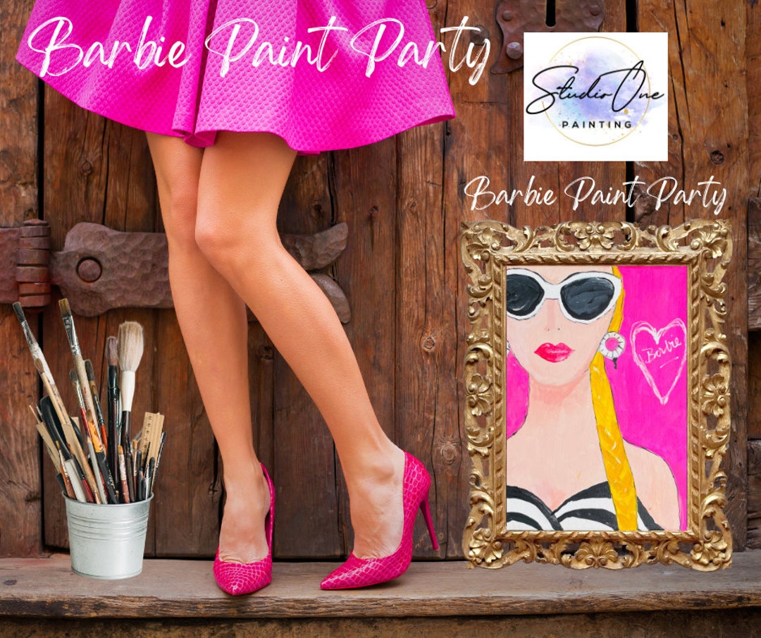 Barbie 11x14 Canvas Kit! Host a DIY Paint Party at Home! Sip & Paint ...