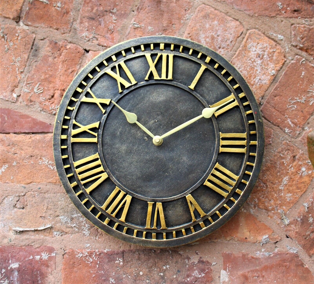 Rustic Brown Garden Outdoor Clock for Hanging on a Wall - Etsy