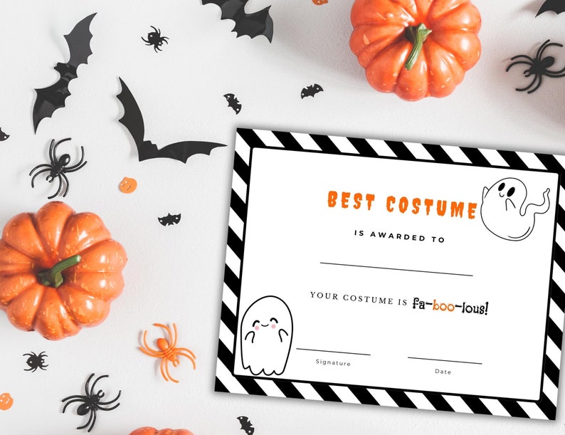 Halloween Costume Award Certificates, Printable Halloween Templates ...