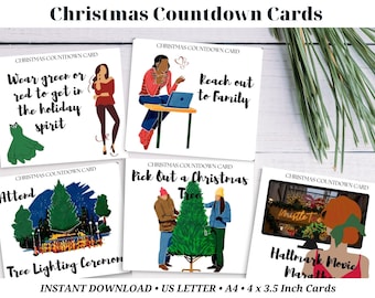 Printable Christmas Countdown Activity Cards (PDF) - Etsy