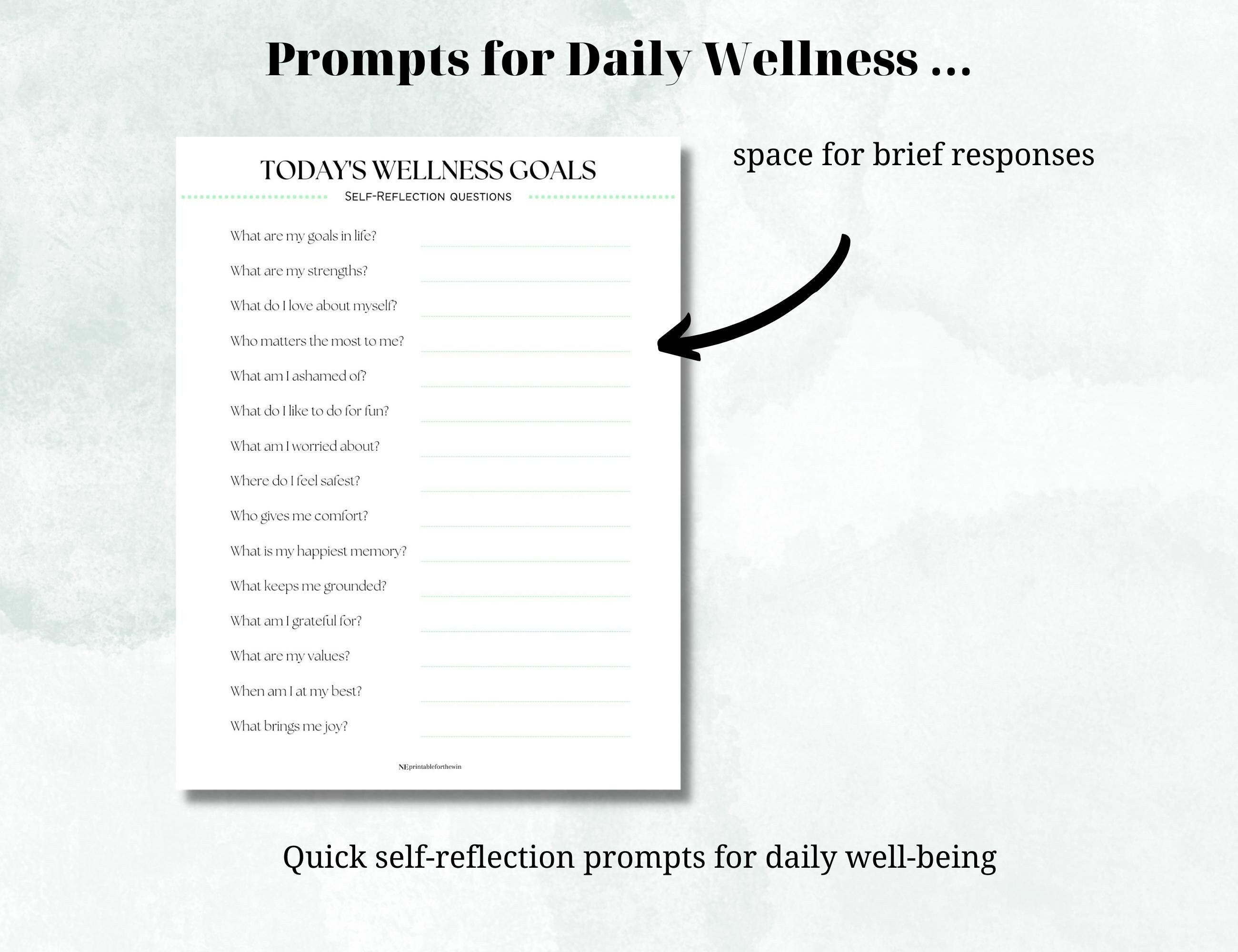 Wellness Journal, Daily Planner, Mental Health, Emotional Health ...