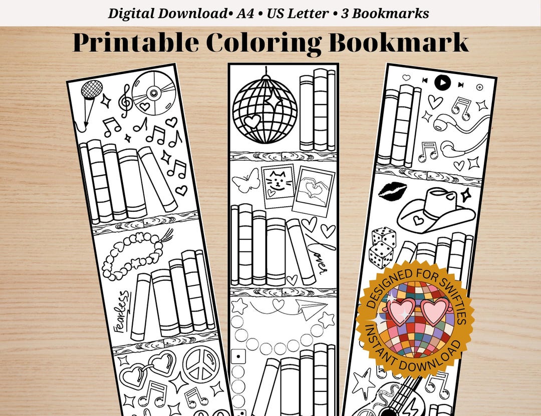 Pop Star Printable Bookmarks, TS, Coloring Bookmarks, Book Tracker ...