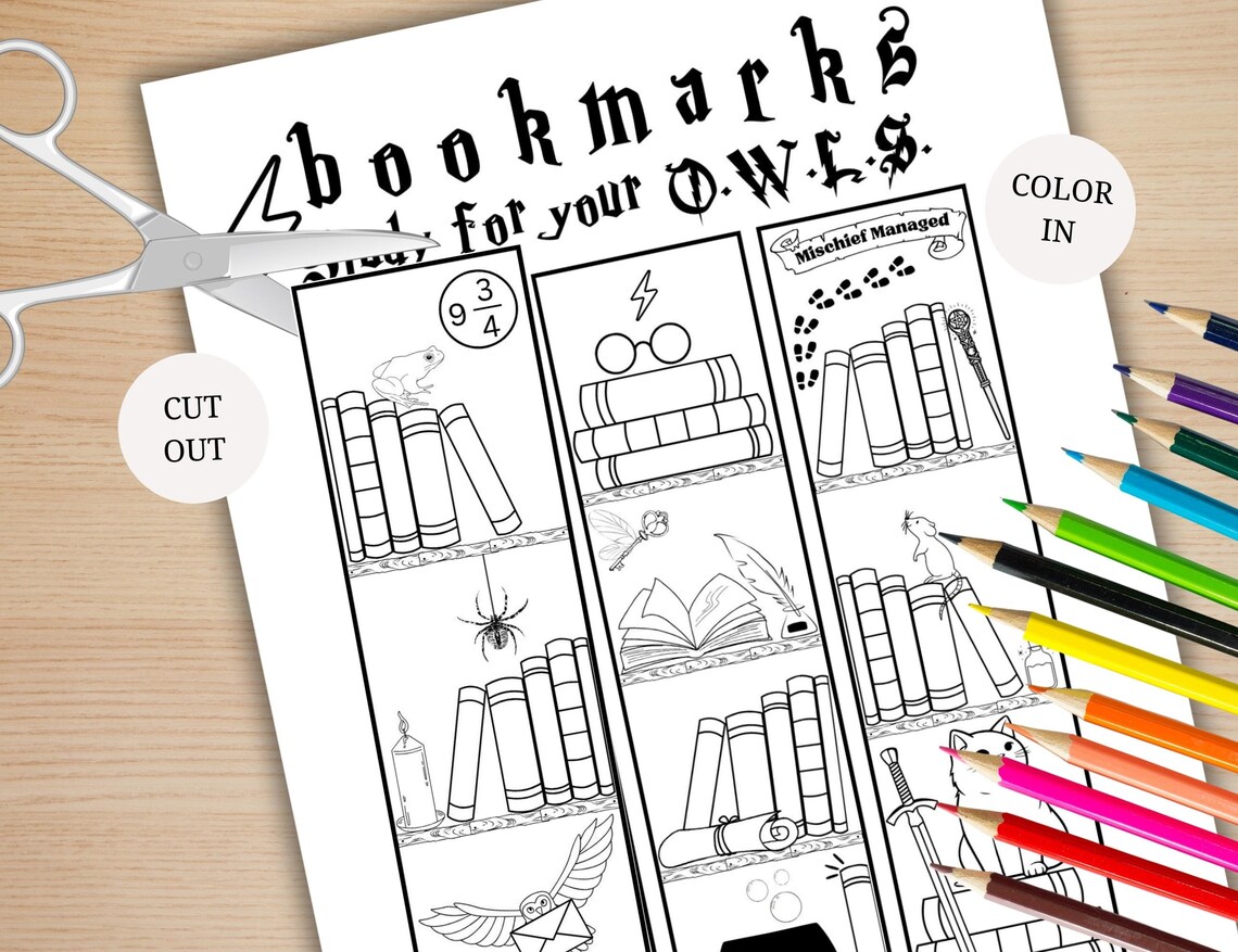 Marque-page imprimable Wizard, lot de 3 - carnet de lecture, signets d ...