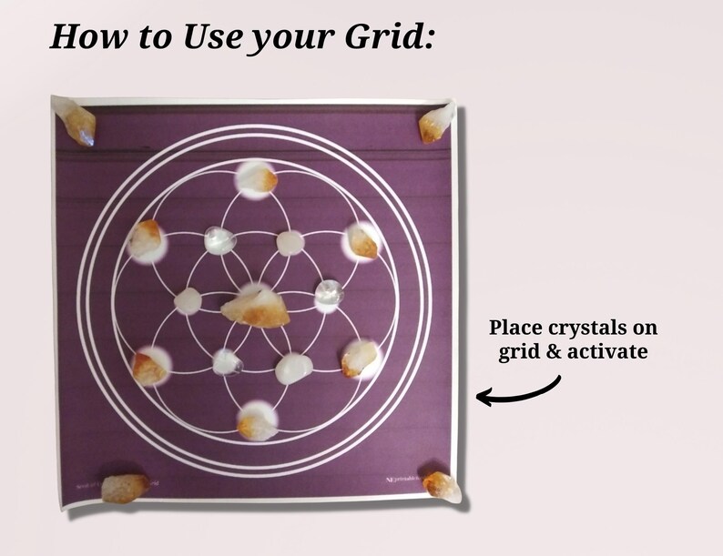 Seed of Life Crystal Grid, 8x8 Printable Grid, Grid for Altar, Crystal ...