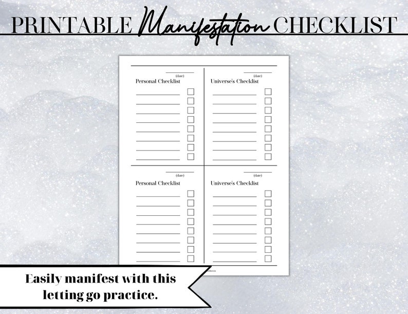 Printable Manifestation Checklist Manifestation Journal LOA - Etsy