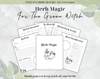Common Herbs, Printable Grimoire Page Green - Etsy