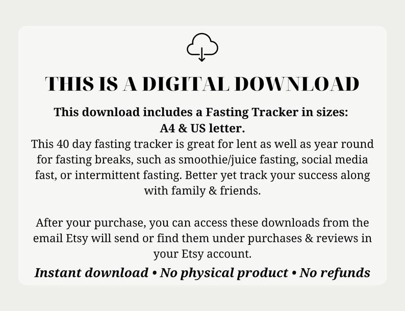 40 Days of Fasting Tracker: Lent Countdown (digital Download) - Etsy