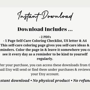Self-care Coloring Page Printable, Mindfulness Coloring, Adult Coloring ...