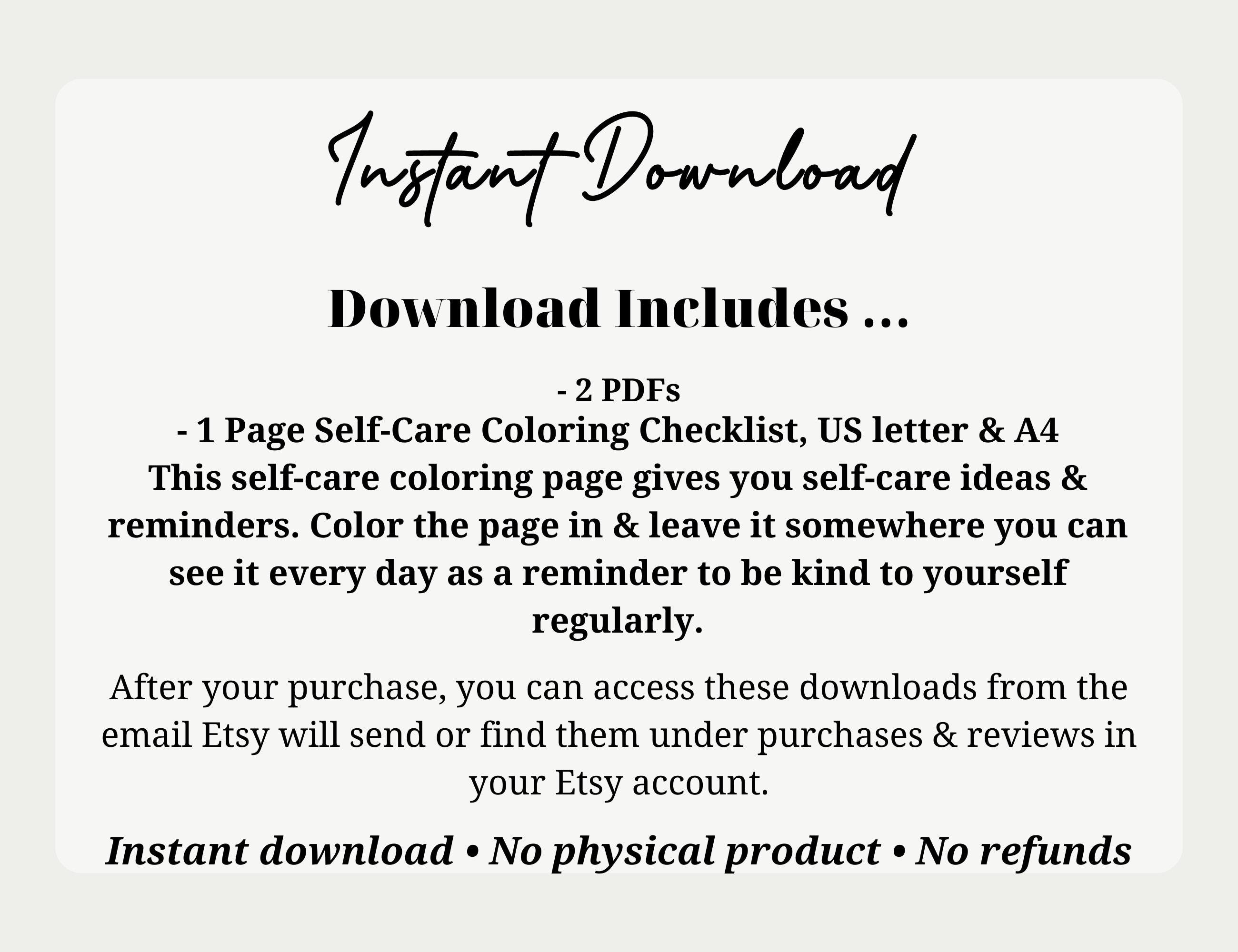 Self-care Coloring Page Printable, Mindfulness Coloring, Adult Coloring ...