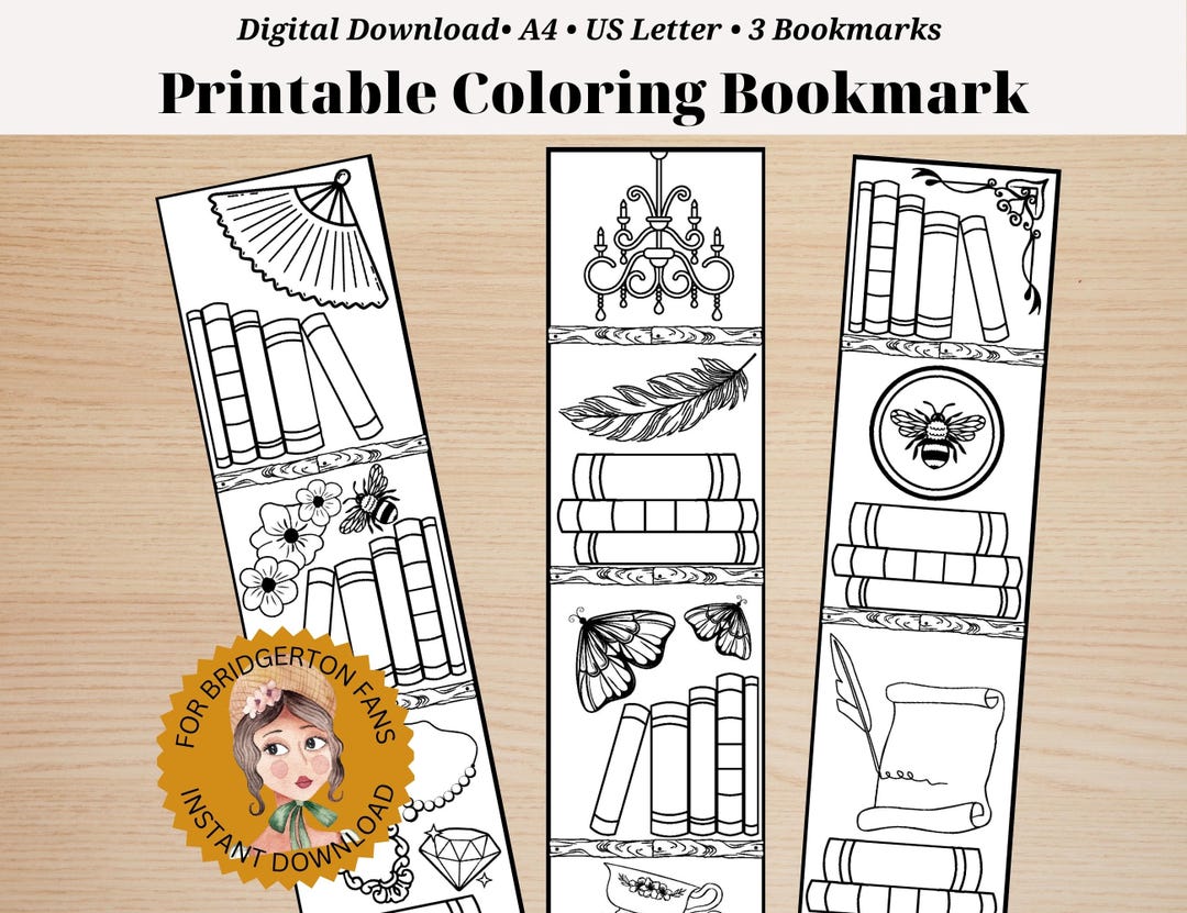 Regency Spill the Tea Set of 3 Bookmarks - Regency Era, Coloring ...