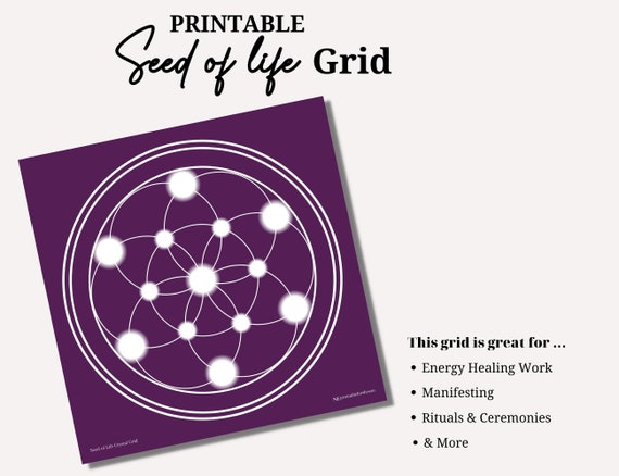Seed of Life Crystal Grid 8x8 Printable Grid - Etsy