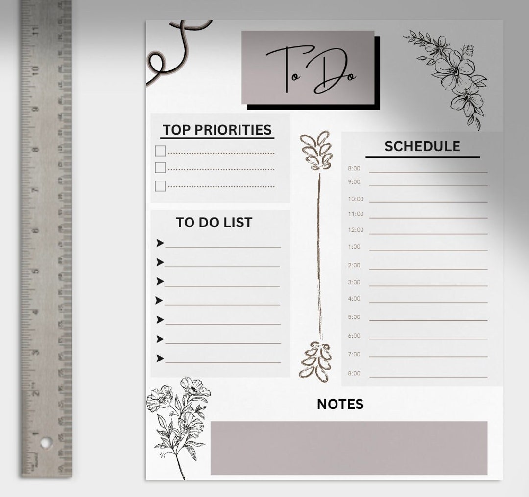 Minimalist Daily to Do Sheet, Instant Download, PNG, SVG, PDF, & Jpg ...