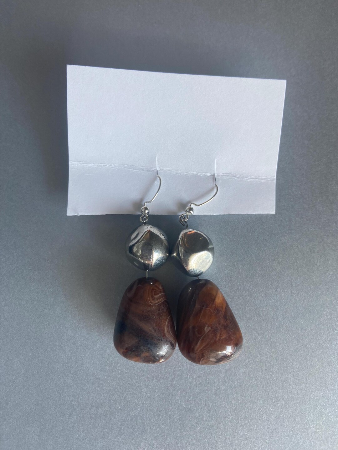 Homemade One of Kind Quality Real Wood and Silver Earrings - Etsy