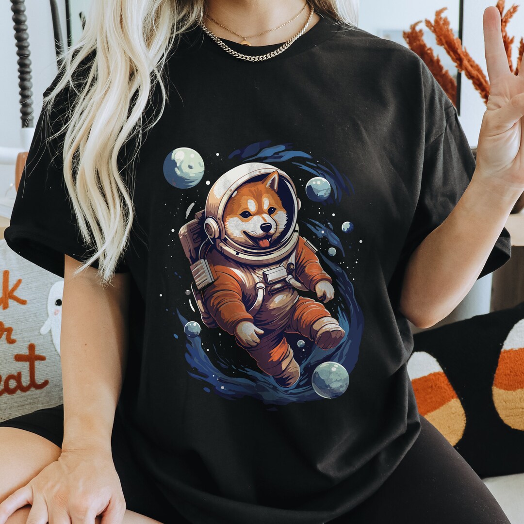 Astronaut Shiba Inu Tee, Space Doge Funny Puppy T-shirt, Galaxy Shiba ...