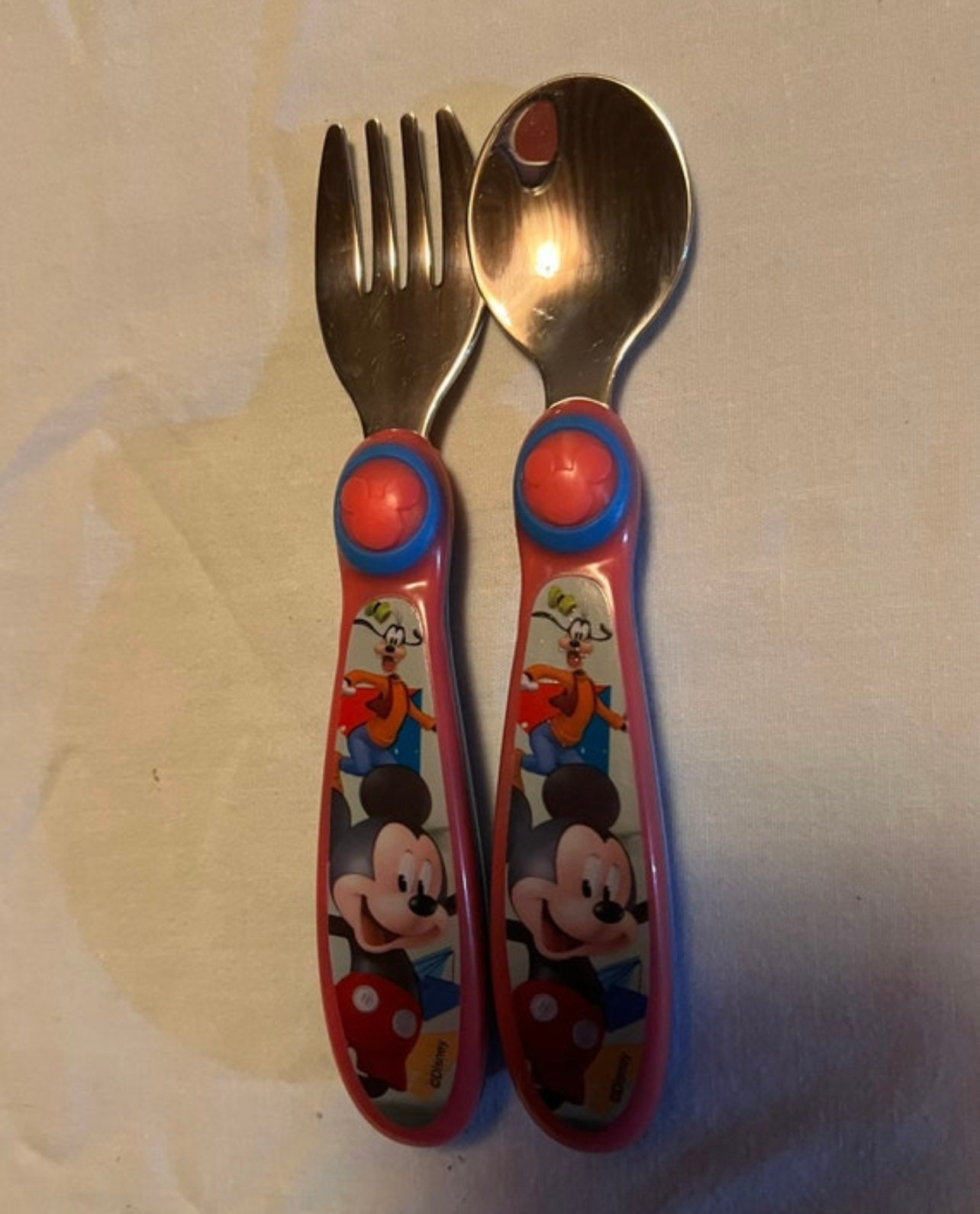 Mickey Mouse Plate Fork and Spoon - Etsy