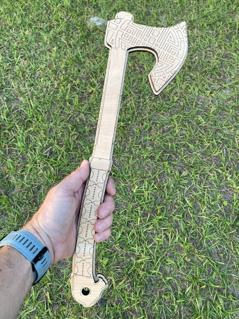 Kids Wooden Battle Axe Toy Vector File svg Dxf Pdf - Etsy