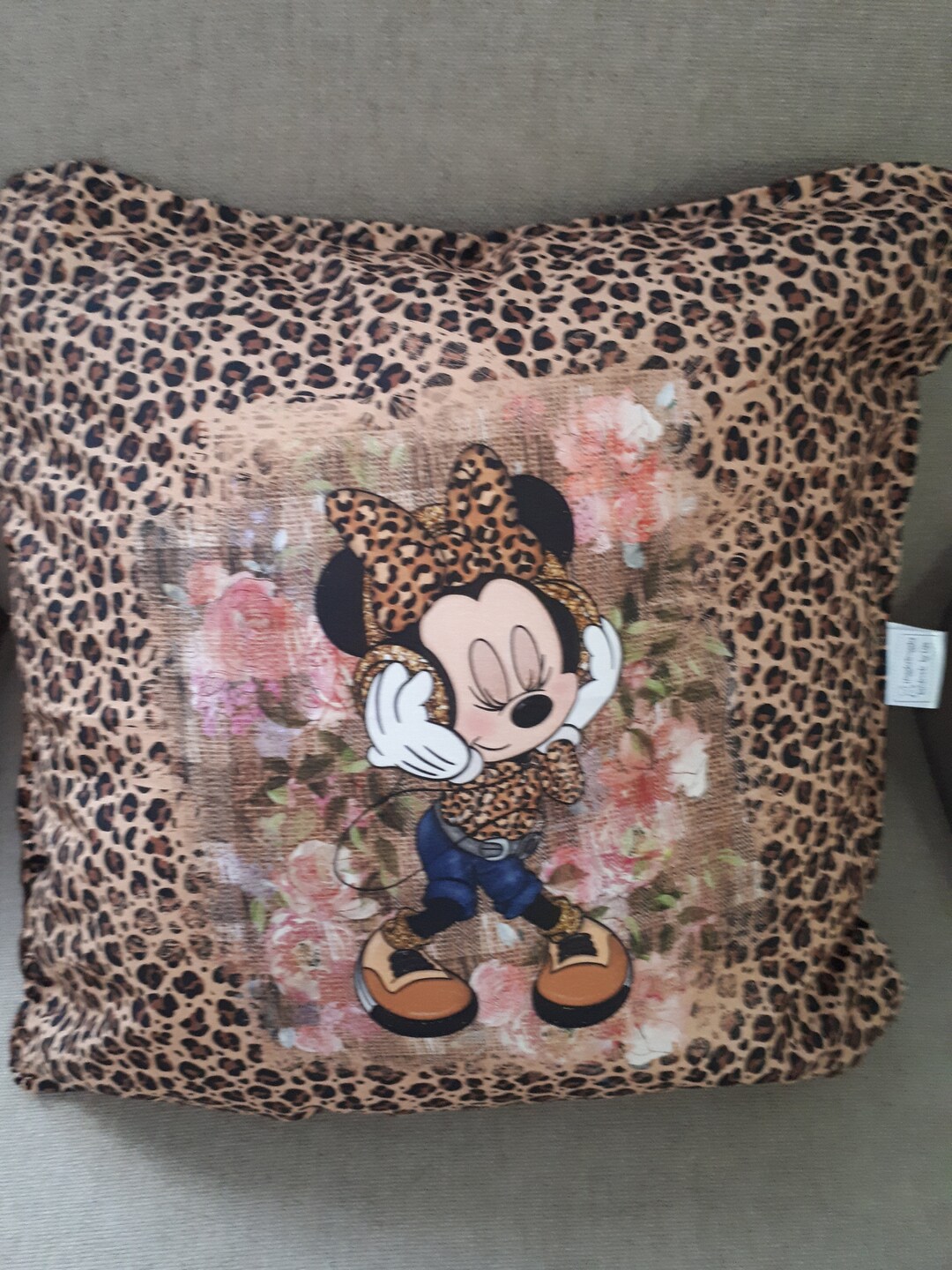 Minnie Leopard Print Handsewn Pillow - Etsy