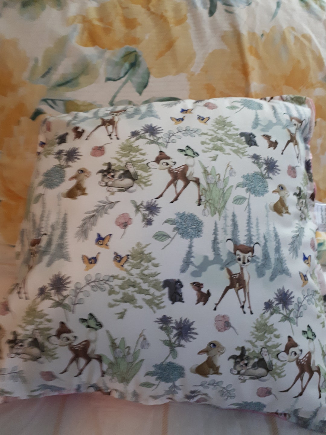 Bambi Print Handsewn Silk Pillow - Etsy
