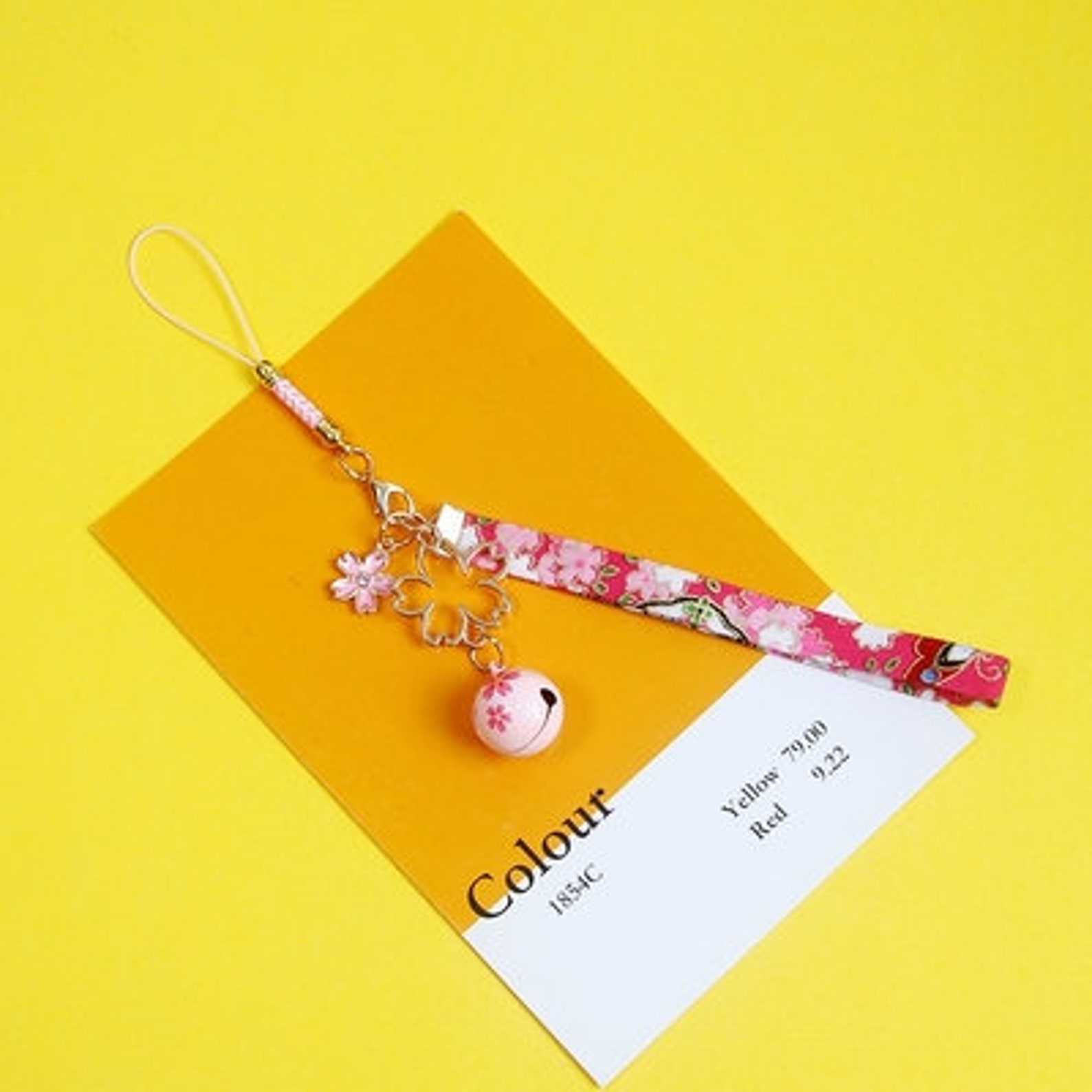 Japanese Cherry Blossom Phone Charm Sakura Amulet With - Etsy