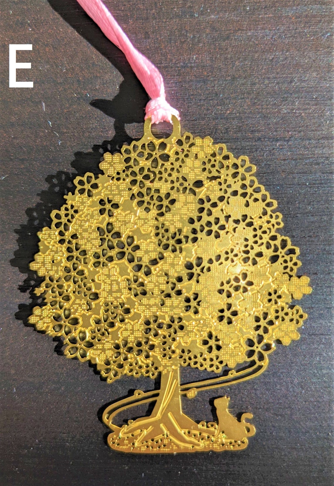 Japanese Cherry Blossom Metallic Golden Bookmark Sakura - Etsy