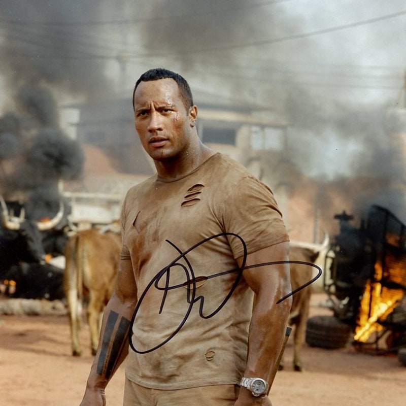 Dwayne Johnson Autograph - Etsy