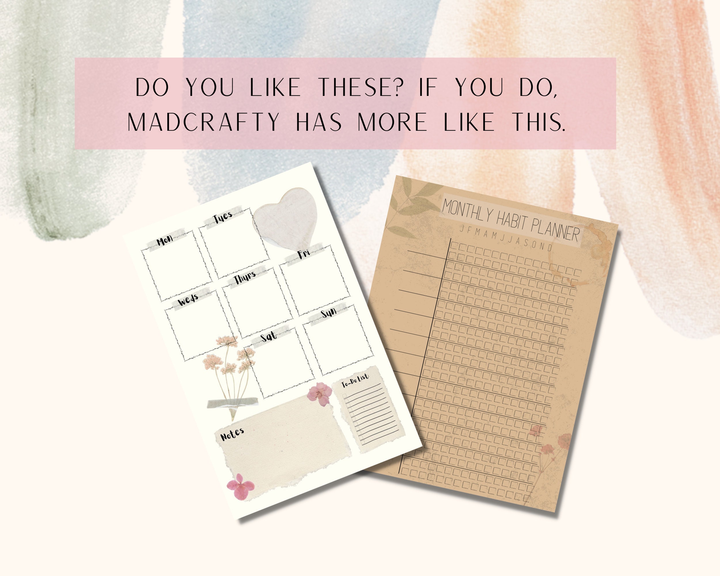 All-in-one Planner Monthly Planner Weekly Planner Daily Planner ...