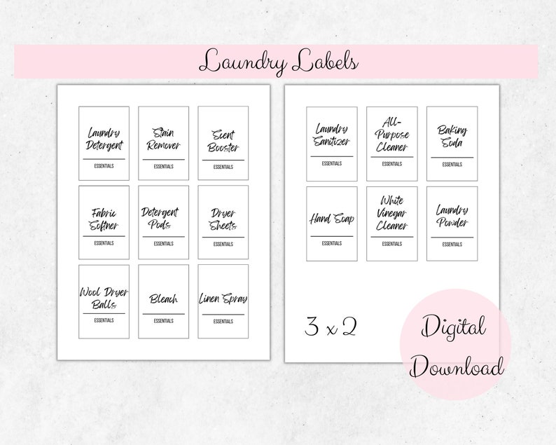 Laundry Labels Printable Laundry Labels Home Organization Label Storage ...