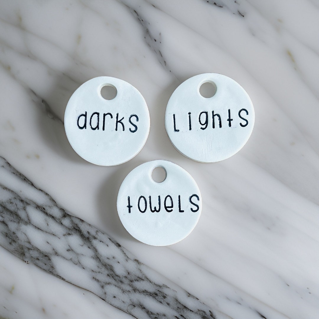 Custom Laundry Basket Tags L Lights Darks White Towels Labels L Clay ...