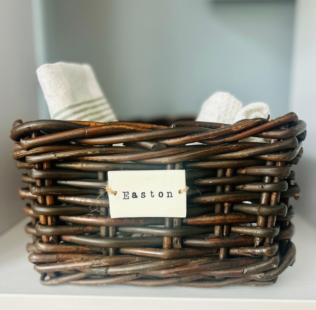 Personalized Name Basket Labels L Clay Name Basket Tag L Custom ...