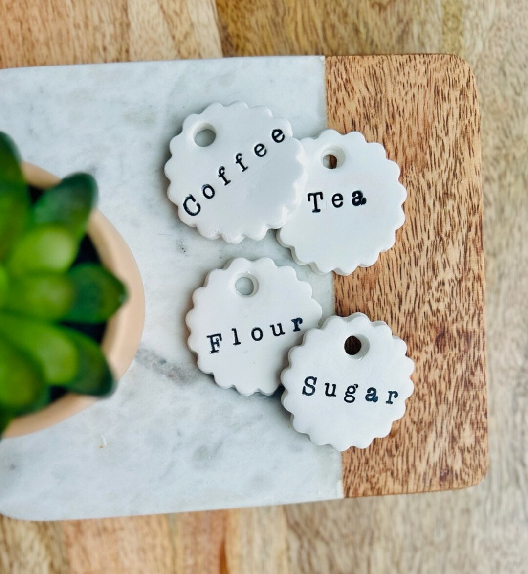 Custom Kitchen Jar Label L Hand Stamped Hang Tags for Mason Jars ...