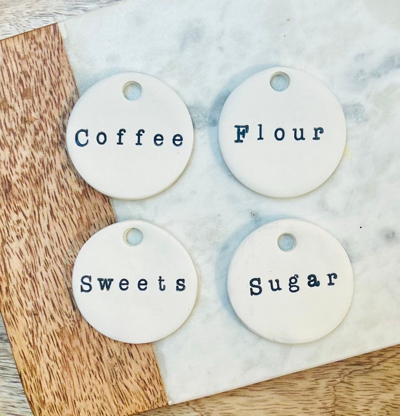 Set of 4 Kitchen Jar Labels Mason Jar Labels Kitchen Organization ...