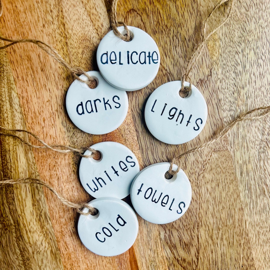 Custom Laundry Basket Tags L Lights Darks White Towels Labels L Clay ...