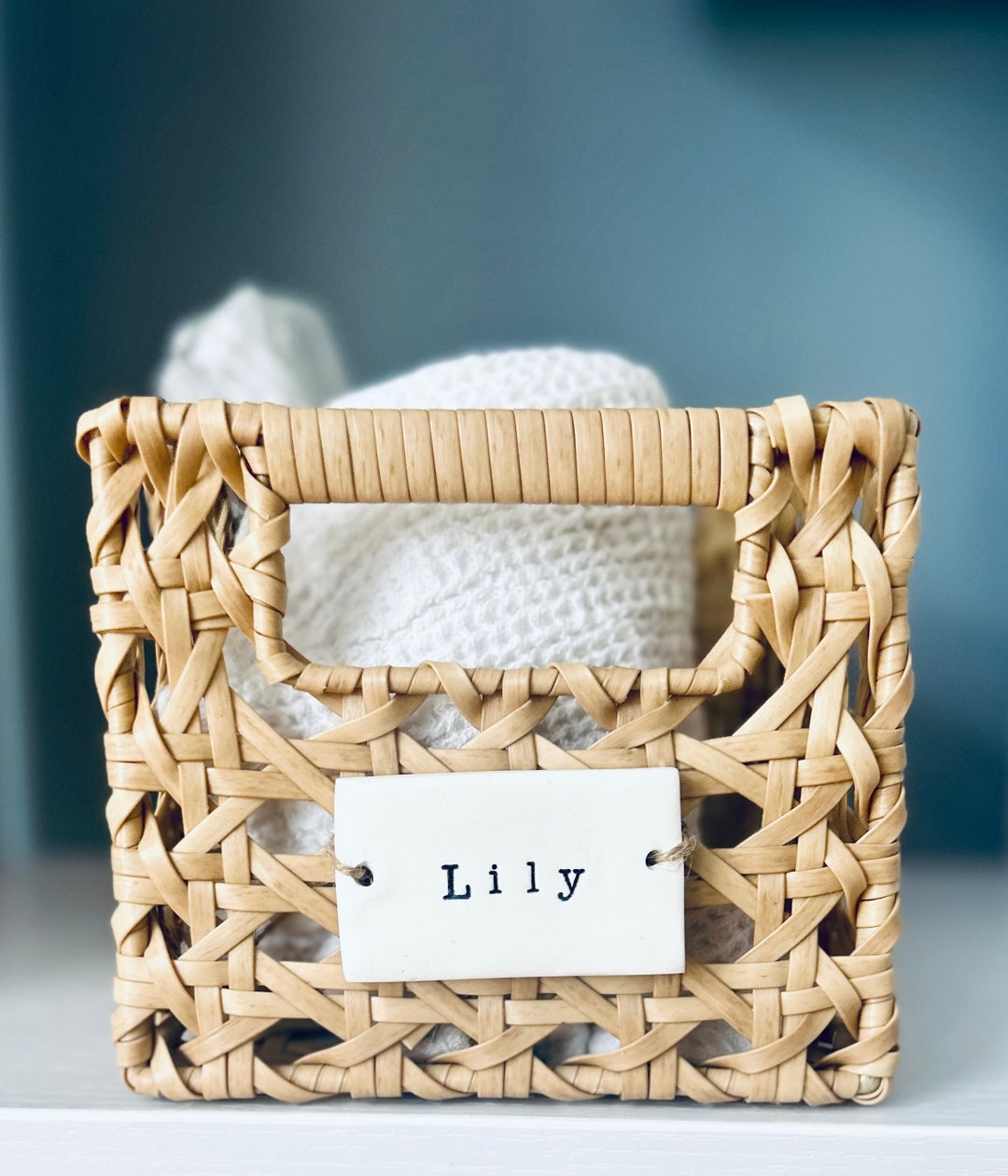 Personalized Basket Labels L Clay Name Basket Tag L Organization Labels ...