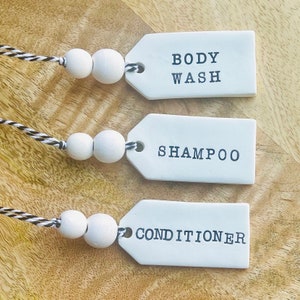 Waterproof, Custom Labels for Shampoo and Conditioner Bottle Tags L ...