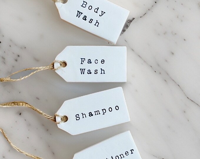 Waterproof, Custom Labels for Shampoo and Conditioner Bottle Tags L ...