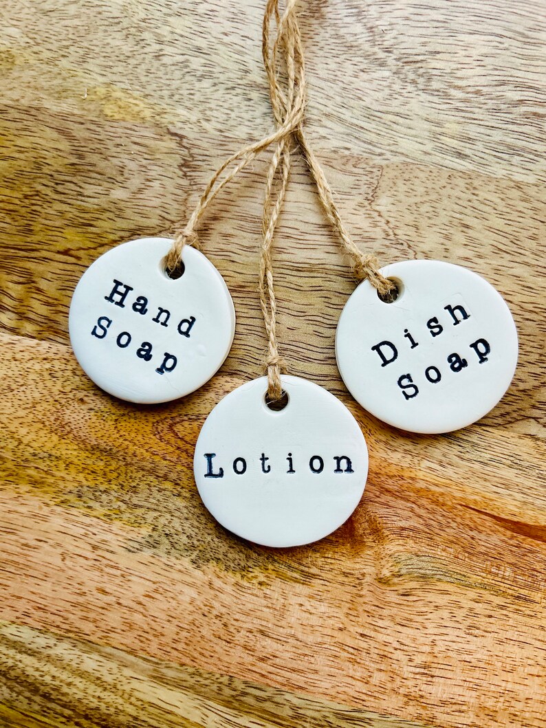Set of 2 Soap Bottle Dispenser Labels L Dish Soap Hand Soap Tags L ...